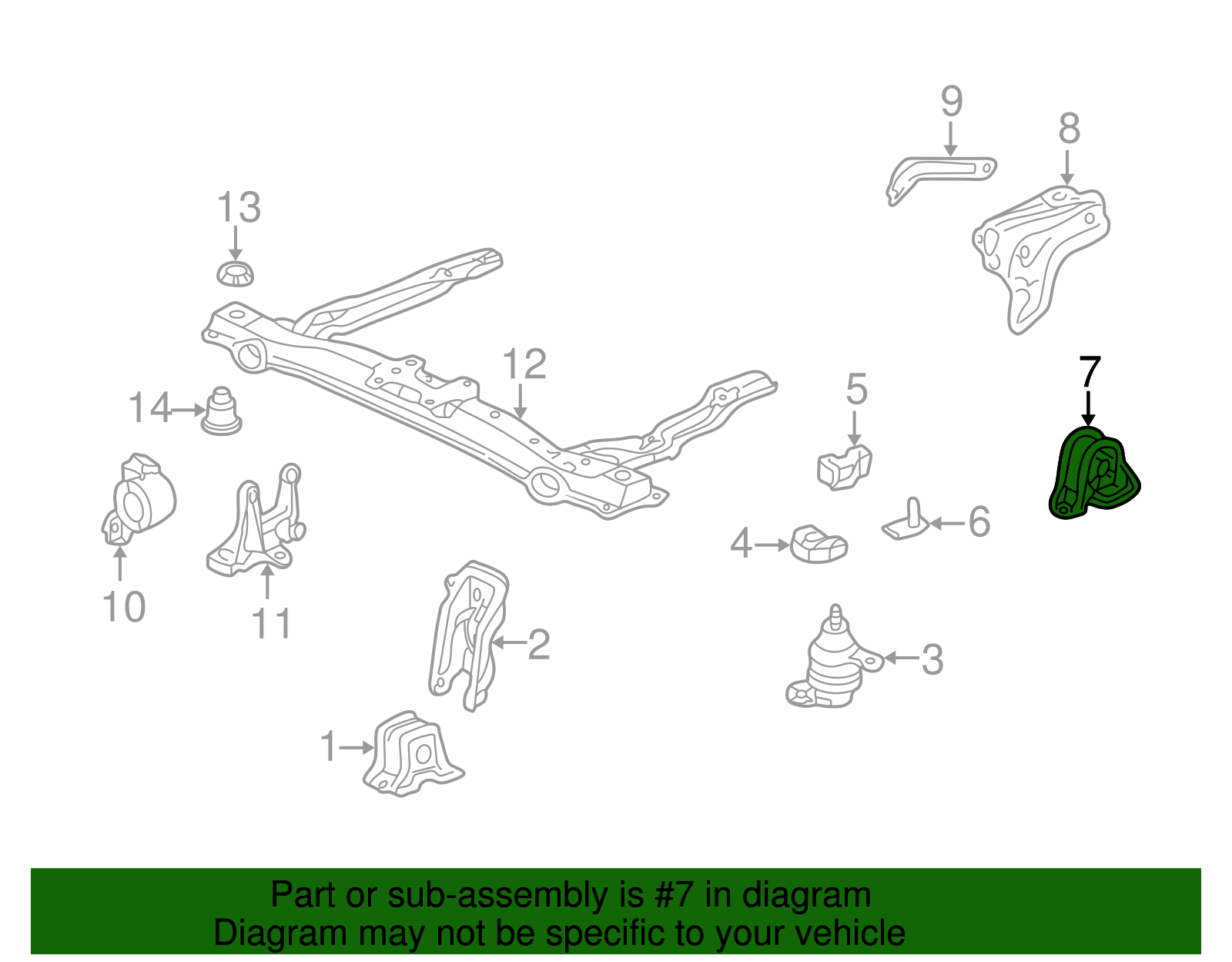 50810-S84-A00 - Rear Mount 1998-2002 Honda Accord | Honda Parts Online