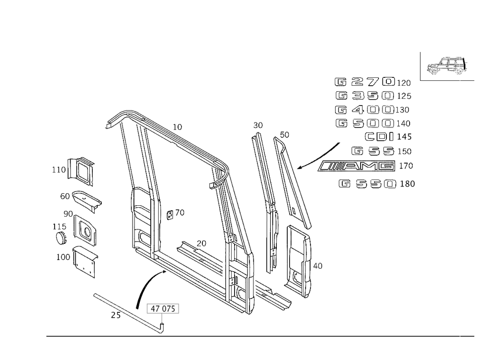 463-817-19-15 - Parts Kit, Model Badge 2010-2018 Mercedes-Benz ...