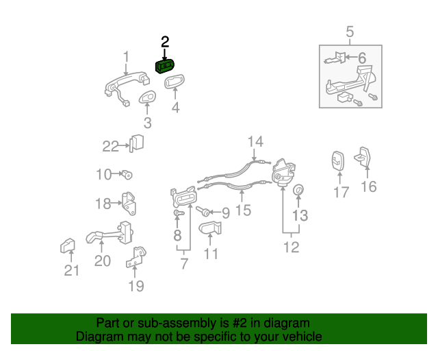 2008-2011 Lexus Handle Cover 69227-30100-D0 | OEM Parts Online