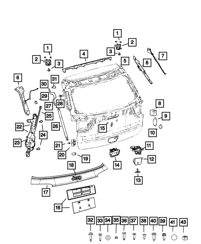 2017-2024 Jeep Compass Lift-Gate 68456014AA | Mopar eStore