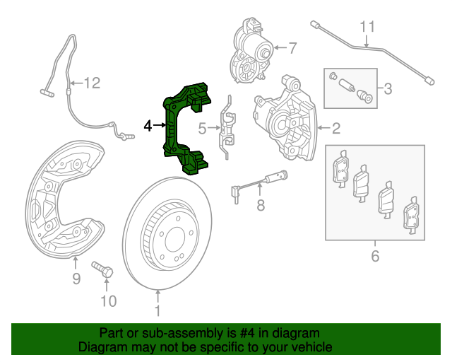 205-423-02-06 - Disc Brake Caliper Bracket 2015-2023 Mercedes-Benz ...