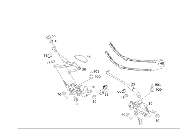 221-820-13-00 - Parts Kit, Wiper Blade 1954-2025 Mercedes-Benz ...