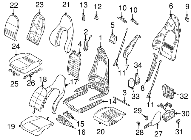 1999-2005 Porsche Seat Back Recliner Adjustment Handle 996-521-421-00 ...