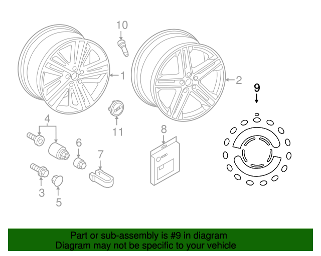 2021-2024 Audi Wheel, Alloy 80A-601-025-BQ | Audi OEM Parts Online