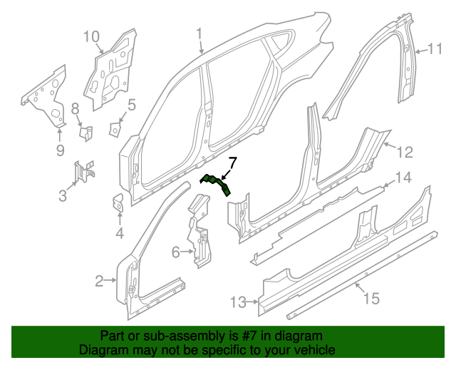 41-35-7-248-681 - Bracket, side panel/support brace, left 2010-2017 BMW ...