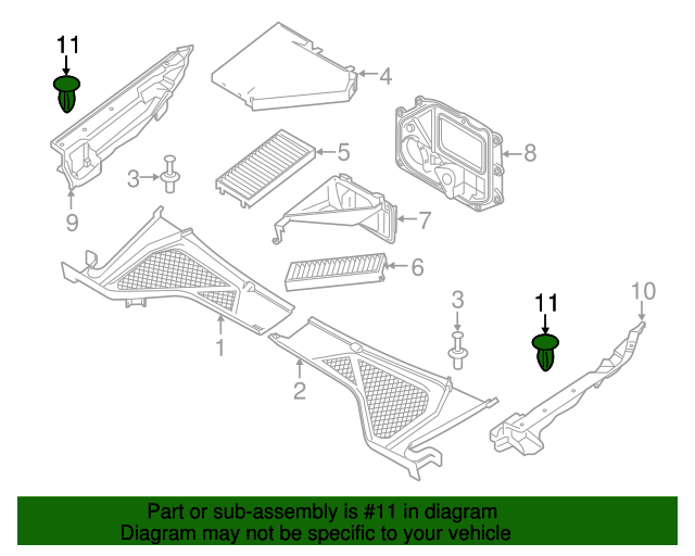 Genuine BMW 54-34-7-203-393 | Side Cover Clip | FREE Shipping on Most ...