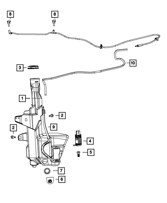 2011-2013 Ram Windshield Washer Reservoir 5182304AG | Mopar Parts