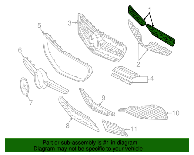217-888-15-23 - Grille 2015-2017 Mercedes-Benz | Mercedes-Benz USA Parts