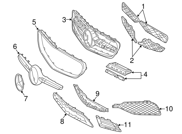 2015-2017 Mercedes-Benz Lower Grille Cover 217-885-03-23 | MB OEM Parts