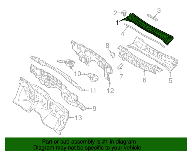 66862-1LA0A - Cowl Cover 2011-2020 Infiniti | AutoNationParts.com