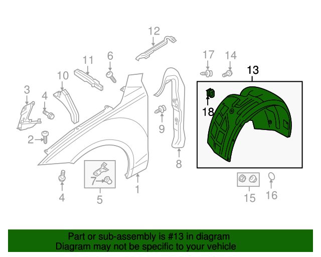 2014-2015 Audi RS7 Fender Splash Shield 4G8-821-171-F | AutoNationParts.com