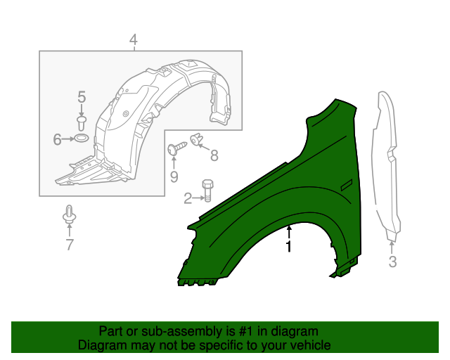 2014-2016 Kia Cadenza Fender 66321-3R100 | OEM Parts Online