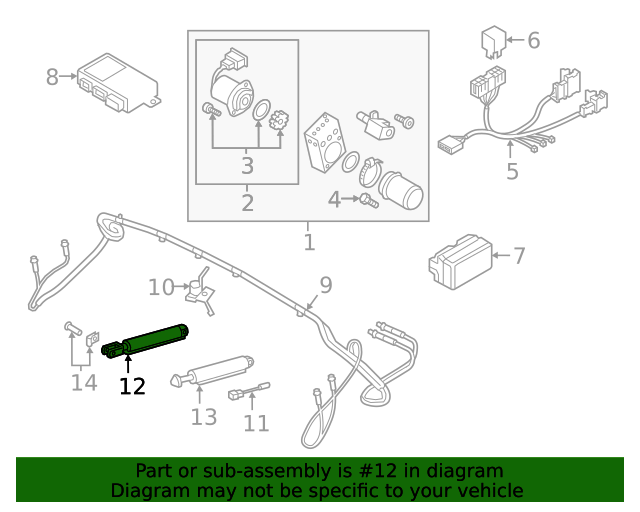 8W7-871-796 - Hydraulic Cylinder 2018-2023 Audi | Audi OEM Parts