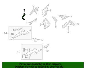 2008-2015 Infiniti Radiator Support Panel Reinforcement 62521-JJ50A ...