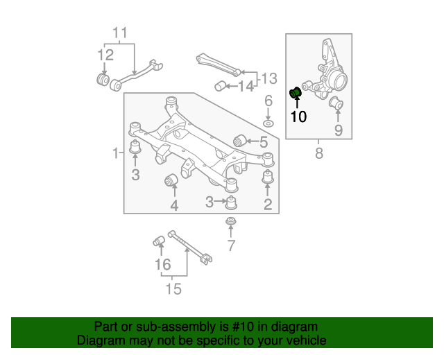 2005-2010 Kia Sportage Knuckle Rear Bushing 55227-2D000 | TascaParts.com