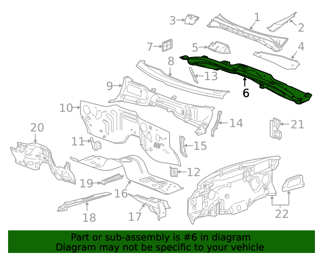 2020-2023 GM Plenum Front Panel Outer Reinforcement 84575596 | Chevy ...