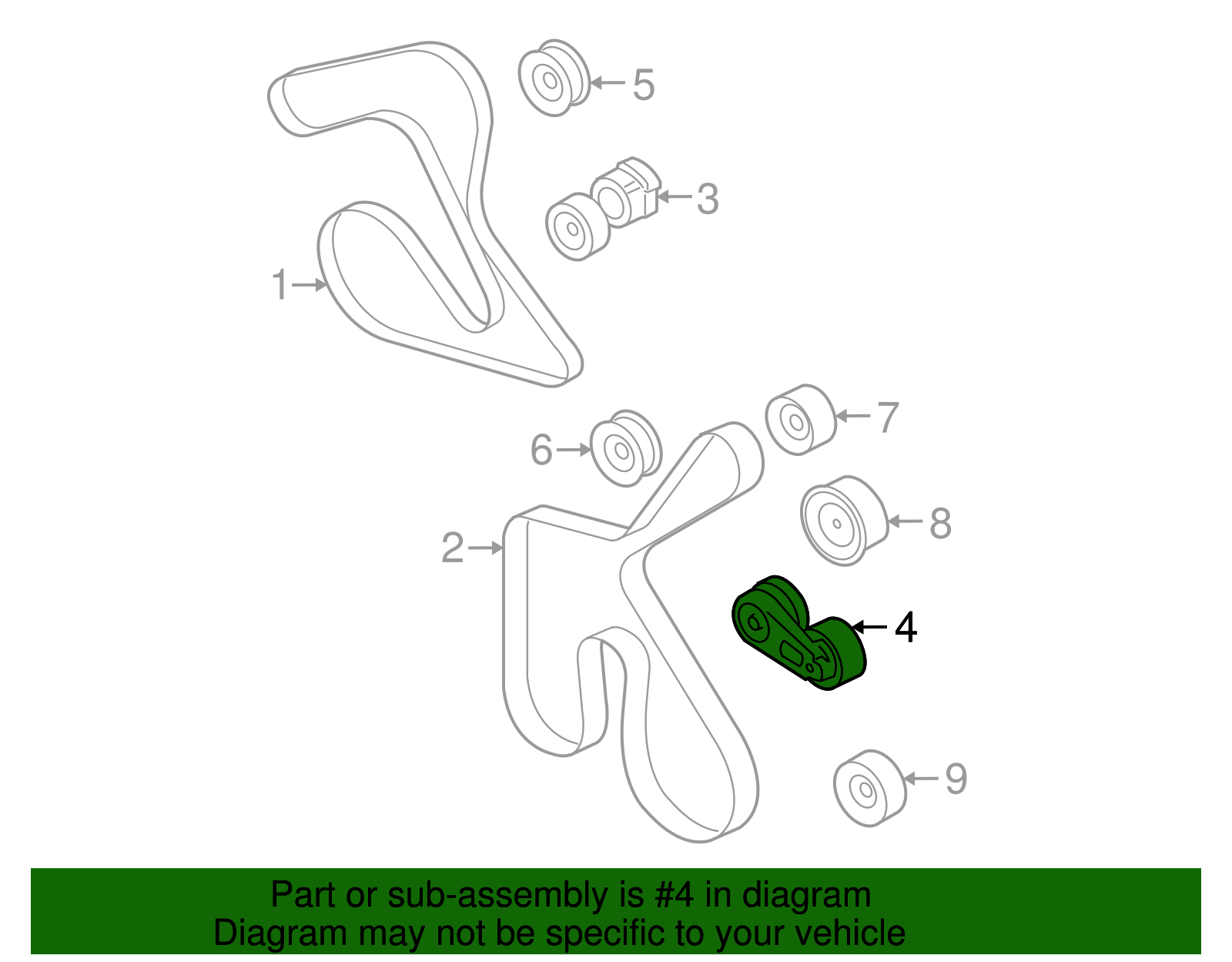 7R3Z-6B209-AA - Serpentine Tensioner 2007-2014 Ford Mustang | Big 3 ...