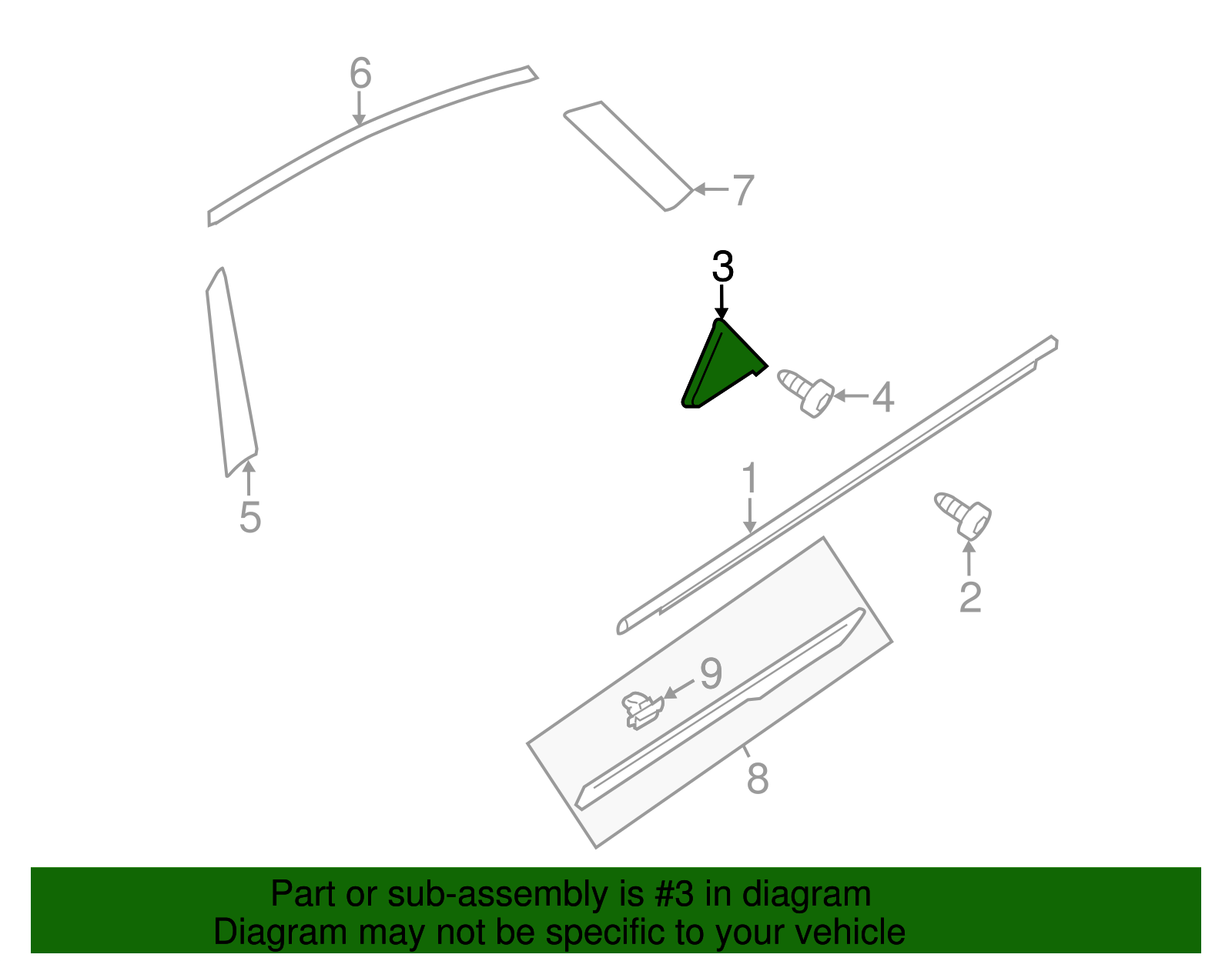 87721-4R000 - Door Molding 2011-2015 Hyundai Sonata | AutoNation Parts