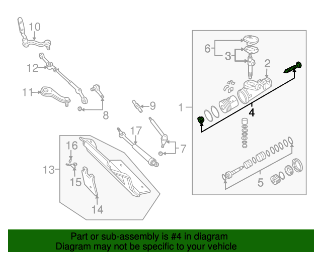 1984-2005 GM Rack And Pinion Rack Gear 07817528 GM | GMPartsDirect.com