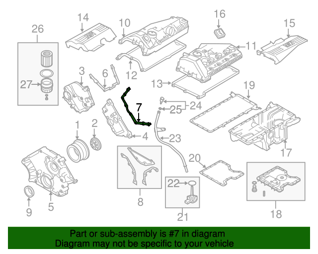 Genuine BMW 11-14-7-543-301 | Lower Timing Cover Gasket | FREE Shipping ...