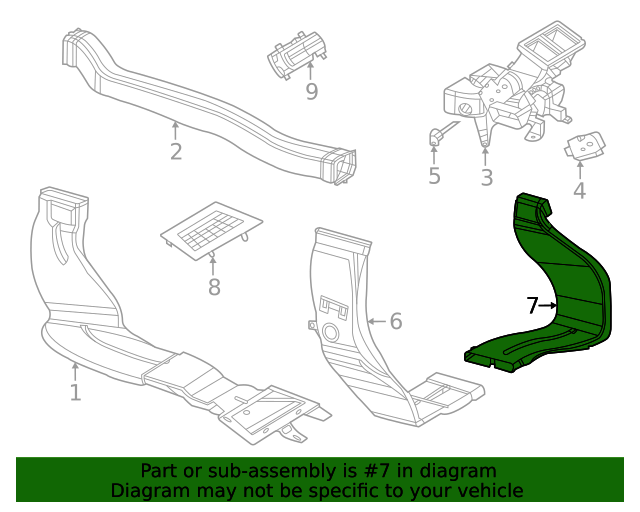 223-831-14-00 - Rear Duct 2021-2023 Mercedes-Benz | Mercedes-Benz USA Parts
