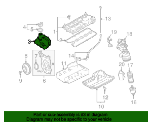 2005-2006 Volkswagen Engine Timing Cover 07K-109-283-D | vwpartscente