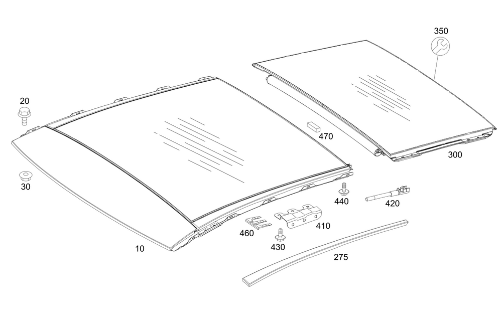 2016-2023 Mercedes-Benz | Sliding Sunroof Panel | 205-780-00-00 | MB ...
