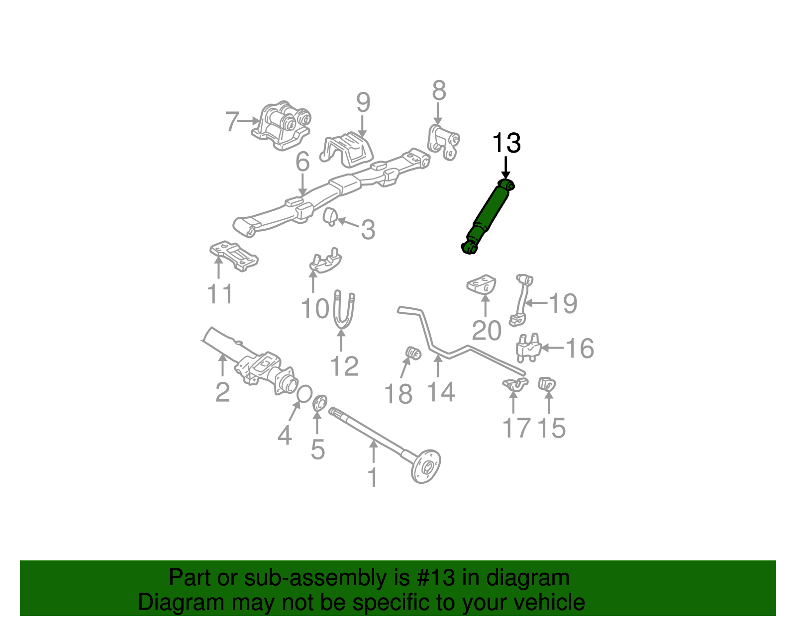 88945344 - Premium Gas Charged Rear Shock Absorber 1985-1995 GM ...