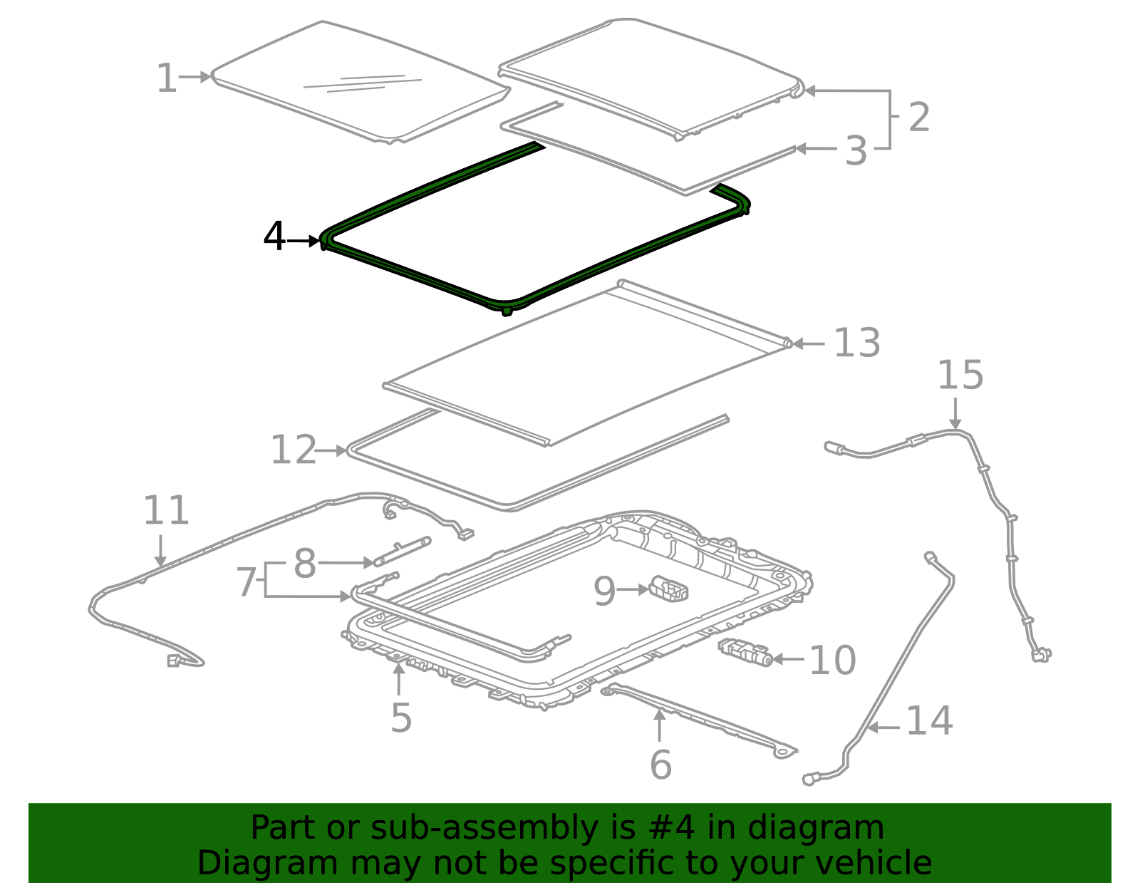 2021-2024 GM Sunroof Window Seal 84908474 GM | GMPartsDirect.com