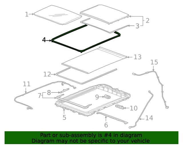 84908474 - Sunroof Window Seal 2021-2023 GM | Gateway Buick GMC Parts
