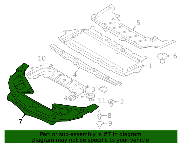 51-76-7-465-212 - Radiator Support Access Cover 2019-2023 BMW ...