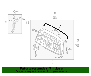 53119-0C060 - Grille Molding 2010-2013 Toyota Tundra | AutoNation Parts