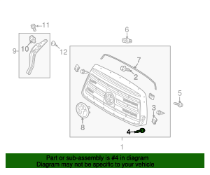 93567-A5014 - Fog Lamp Assembly Screw 2007-2017 Toyota | Ourisman ...
