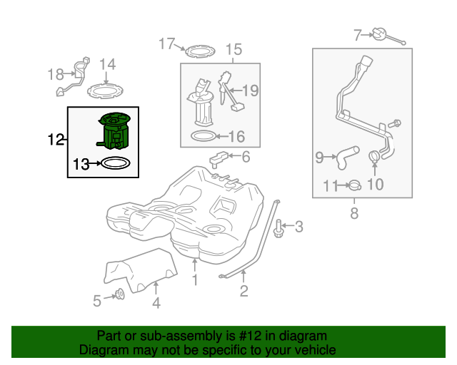 Fuel Pump Module Assembly without Fuel Level Sensor, with Seal 92509013 ...