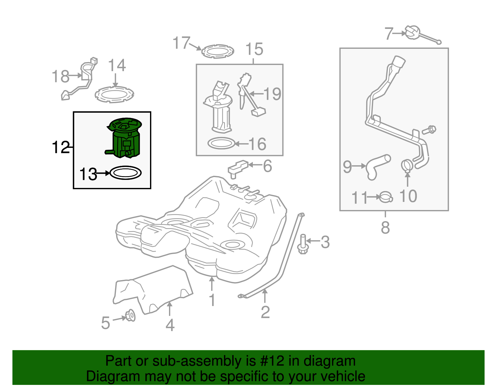 2011-2017 Chevrolet Fuel Pump Module Assembly without Fuel Level Sensor ...