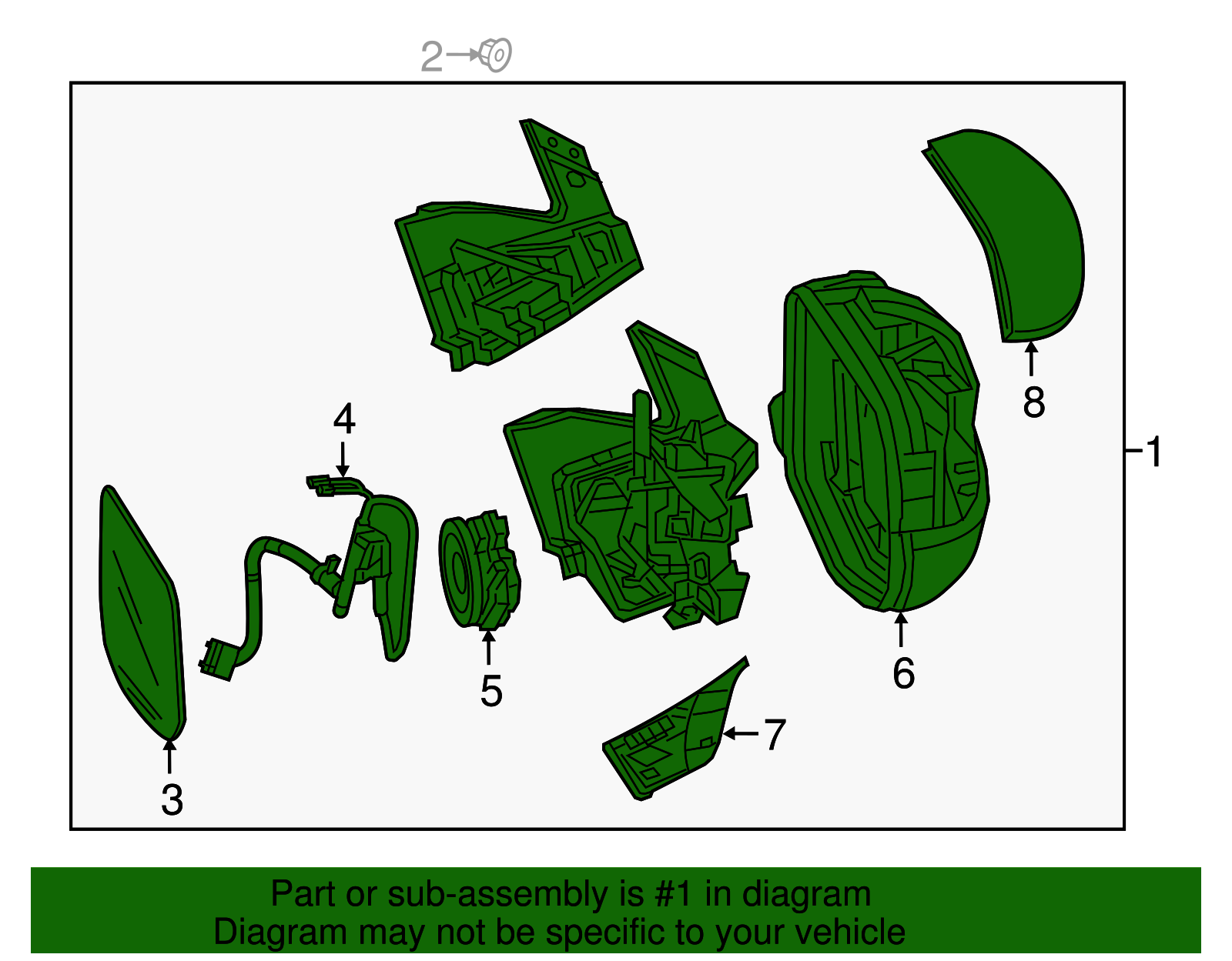 76200-T6Z-A01ZD - 2017-2021 Honda - Mirror Assembly R Door *NH731P*(R.C.) (Crystal Black Pearl ...