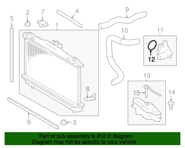 2012-2018 Toyota Thermostat Gasket 16325-36010 | Toyota Parts Center