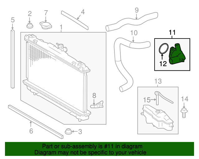 16031-36010 - Water Inlet - 2012-2018 Toyota | OEM Genuine Toyota Parts