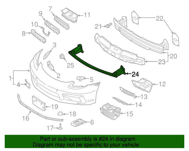Genuine Porsche 991-505-531-05 |Lower Impact Bar | FREE Shipping on ...