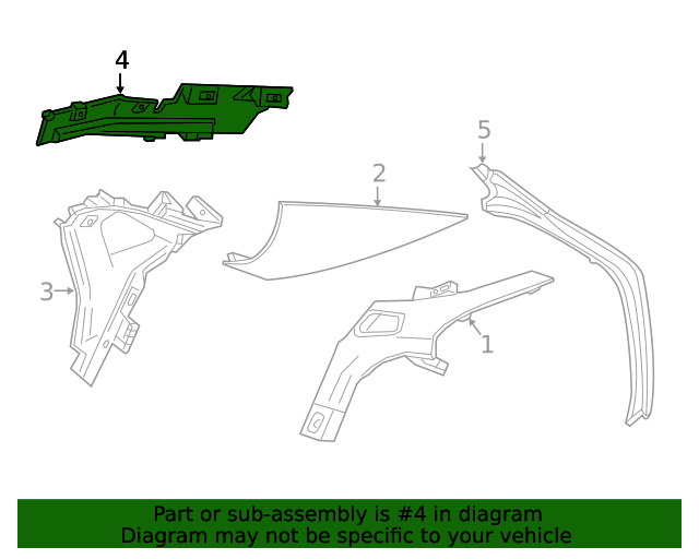 2016-2017 Cadillac CT6 Driver Side Quarter Upper Trim Panel Bracket ...