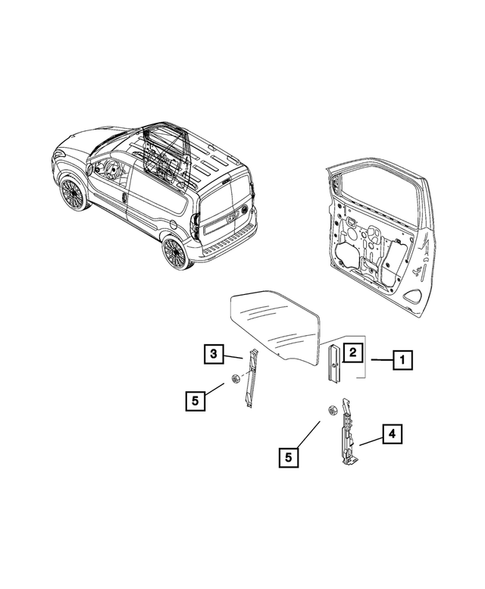 Glass and Interior Rear View Mirror for 2020 Ram ProMaster City ...