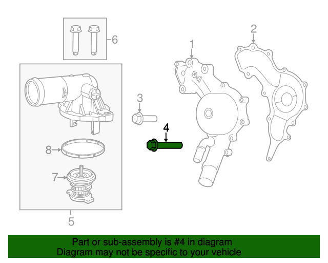 2011-2023 Mopar Water Pump Bolt 06509392AA | Mopar Parts Canada