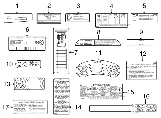 Genuine Air Bag Label for 1999-2022 Volvo | Part# 31202546 | Over 30% ...