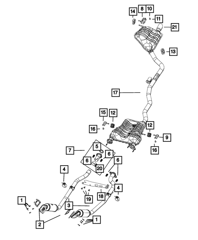 2013-2018 Dodge Durango Exhaust Muffler And Tailpipe 68276624AB | Mopar ...