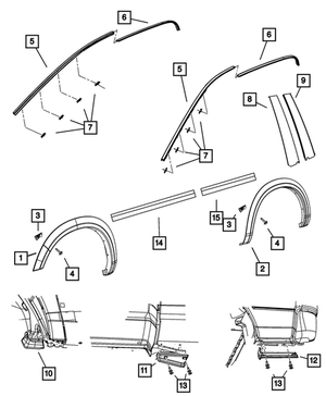 2009-2024 Mopar Windshield Molding, Left 68297609AB | My Mopar Parts