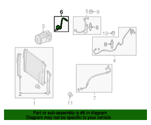 204-830-62-15 - A/C Refrigerant Suction Hose 2010-2012 Mercedes-Benz ...