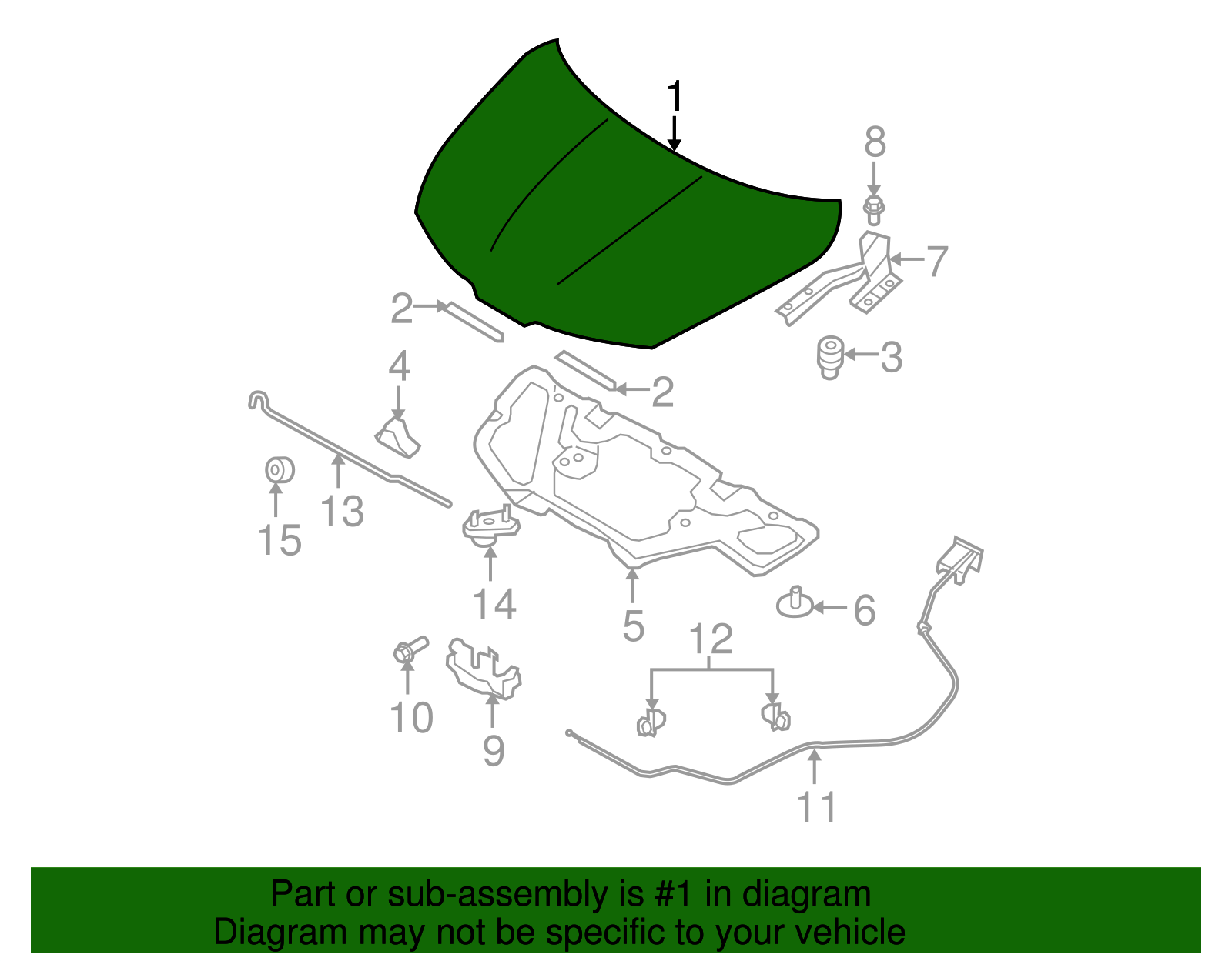 2008-2012 Nissan Versa Hood 65100-EL030 | My Nissan Part