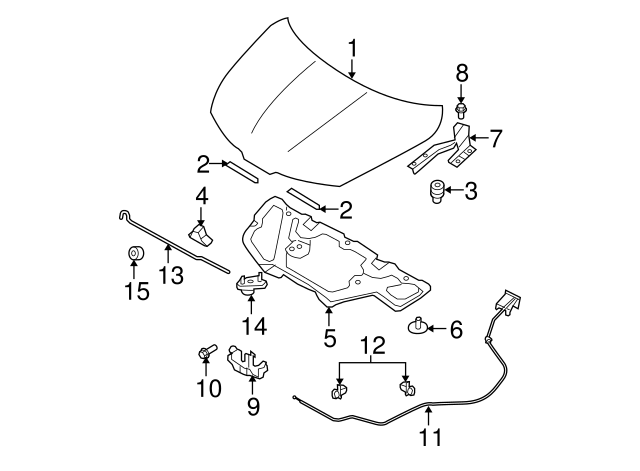 2007-2013 Nissan Hood Bumper 65823-2Y000 | TascaParts.com