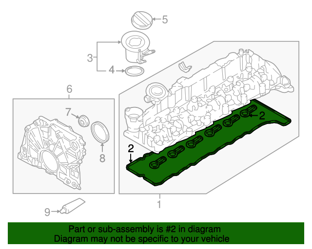 11-12-8-515-732 - Valve Cover Gasket Set - 2014-2018 BMW | Buy BMW ...