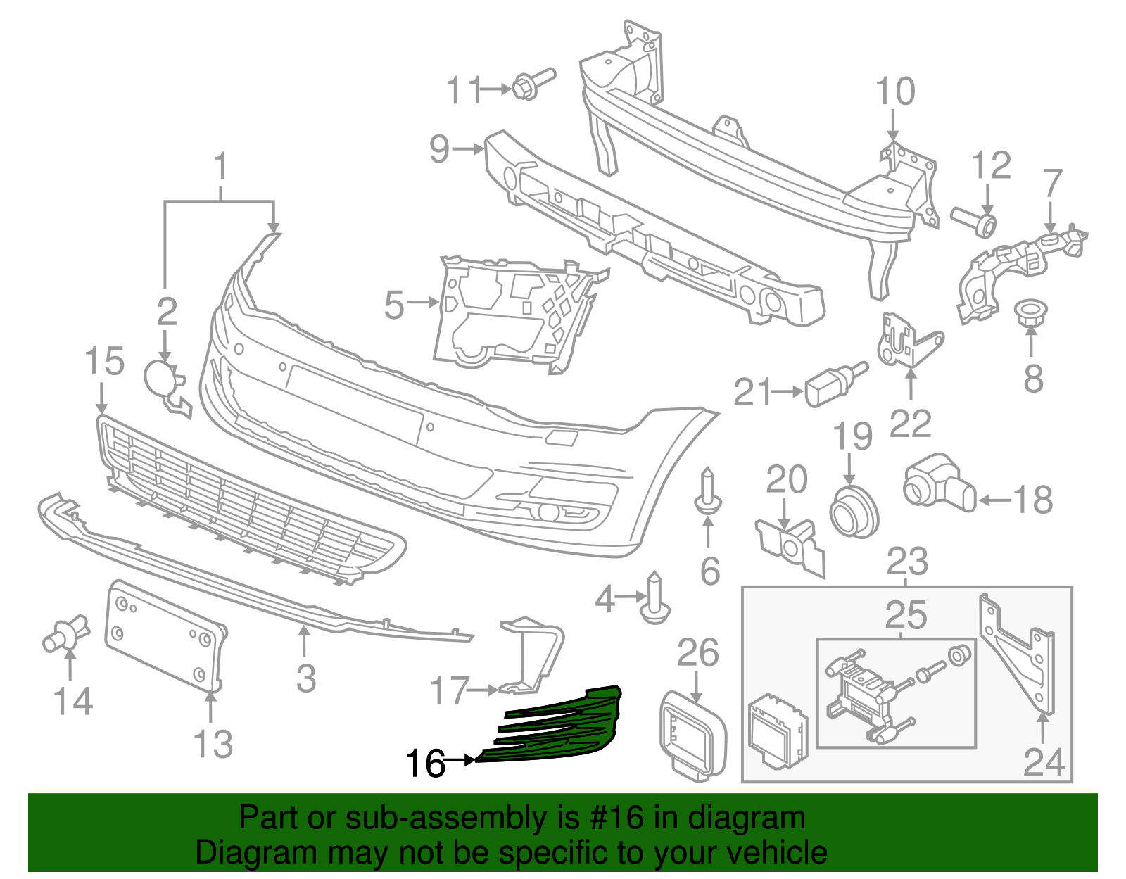 2017 Volkswagen GTI Outer Grille 5GM-853-665-C-9B9 | OEM VW Parts Haus